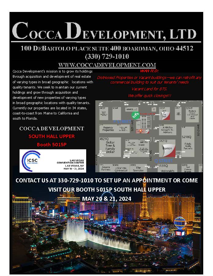 ICSC Las Vegas...May 20 & 21 - Cocca Development